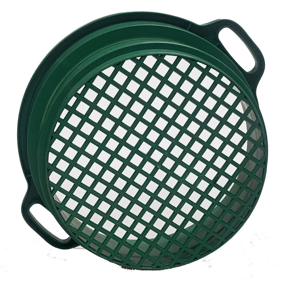 13-1/4" Extra Deep Green Plastic Screen Stackable Sifting Pan With Han ...